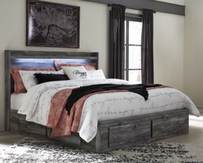 Click here for Baystorm King Panel Bed with 4 Storage Drawers  Gr... prices