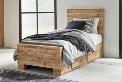 Click here for Hyanna Twin Panel Bed with 4 Storage Drawers  Tan... prices