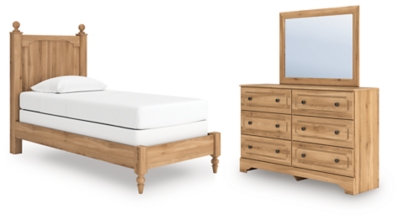 Click here for Galletyn Twin Panel Bed with Mirrored Dresser  War... prices