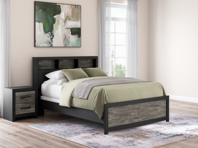 Click here for Jonnifer Queen Bookcase Panel Bed  Black/Gray prices