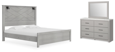 Click here for Cottonburg King Panel Bed with Mirrored Dresser  L... prices
