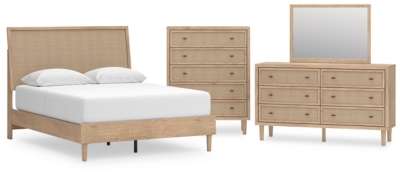 Click here for Cielden Queen Panel Bed with Mirrored Dresser and... prices