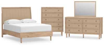 Click here for Cielden Full Panel Bed with Mirrored Dresser and C... prices