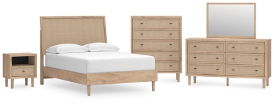 Click here for Cielden Full Panel Bed with Mirrored Dresser  Ches... prices