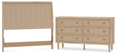 Click here for Cielden Full Upholstered Panel Bed with Dresser  T... prices