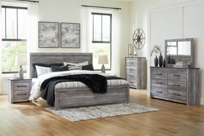 Click here for Bronyan King Panel Bed with Mirrored Dresser  Ches... prices