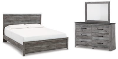 Click here for Bronyan King Panel Bed with Mirrored Dresser  Dark... prices