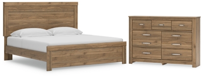 Click here for Zanbrook King Panel Bed with Dresser  Brown prices