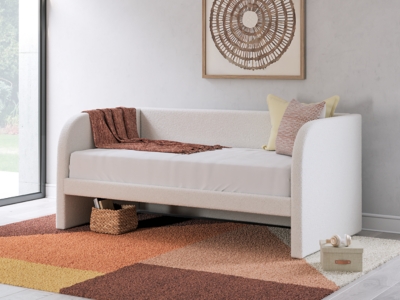 Click here for Shapella Twin Upholstered Day Bed  Tan/White prices