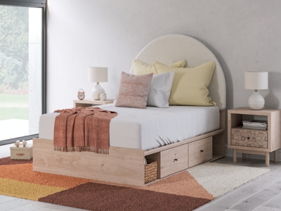 Click here for Shapella Full Upholstered Panel Bed with Storage... prices