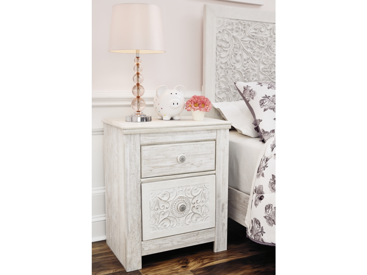 Paxberry 25 2 Drawer Charging Nightstand Ashley