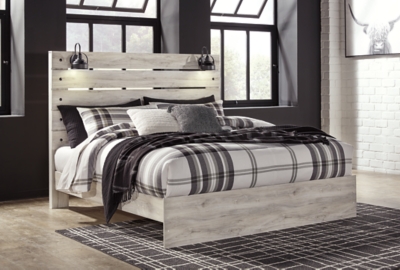 Cambeck king panel bed with 2 storage drawers store