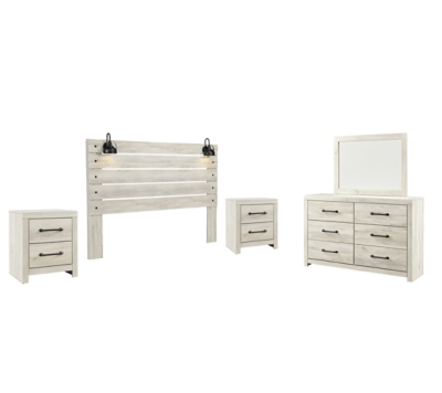 Click here for Cambeck King Panel Headboard Bed with Mirrored Dre... prices