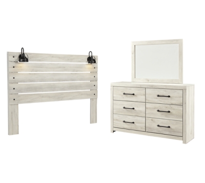 Click here for Cambeck King Panel Headboard Bed with Mirrored Dre... prices