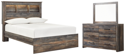 Click here for Drystan Full Bookcase Bed with Mirrored Dresser  M... prices