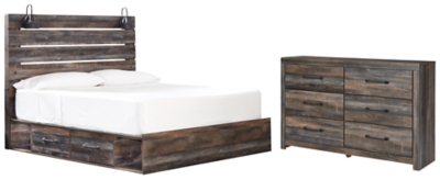 Click here for Drystan King Panel Bed with 4 Storage Drawers with... prices