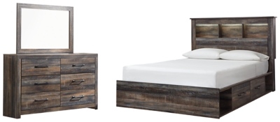 Click here for Drystan Queen Bookcase Bed with 2 Storage Drawers... prices