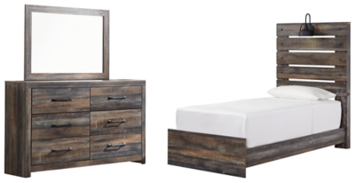 Click here for Drystan Twin Panel Bed with Mirrored Dresser  Mult... prices
