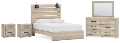 Click here for Senbry Queen Panel Bed with Mirrored Dresser and 2... prices