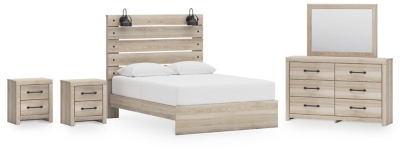 Click here for Senbry Queen Panel Bed with Mirrored Dresser and 2... prices