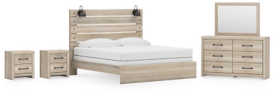 Click here for Senbry King Panel Bed with Mirrored Dresser and 2... prices