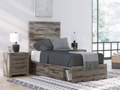 Click here for Urbanoore Twin Panel Bed with Storage  Brown Gray prices