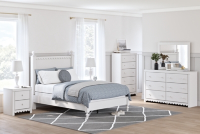 Click here for Mollviney Full Panel Bed with Mirrored Dresser  Ch... prices