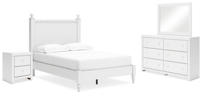 Click here for Mollviney Full Panel Bed with Mirrored Dresser and... prices