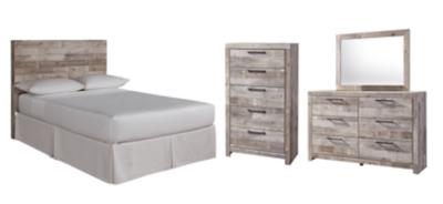 Effie Full Panel Headboard Bed with Mirrored Dresser and Chest | Ashley