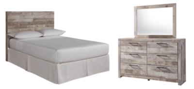 Effie Full Panel Headboard Bed with Mirrored Dresser | Ashley