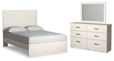 Click here for Stelsie Full Panel Bed with Mirrored Dresser  Whit... prices
