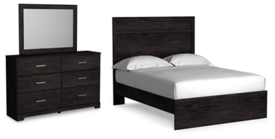 Click here for Belachime Full Panel Bed with Mirrored Dresser  Ch... prices