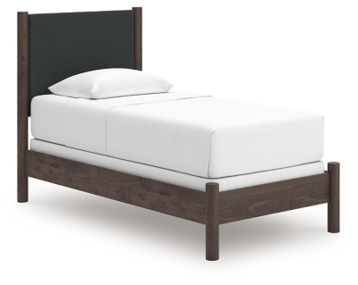 Click here for Cadmori Twin Upholstered Panel Bed  Brown prices