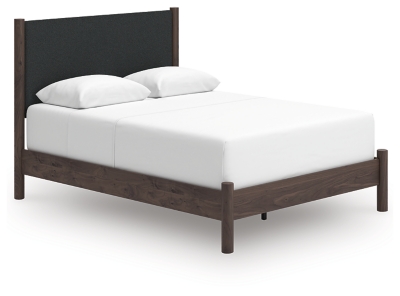 Click here for Cadmori Queen Upholstered Panel Bed  Brown prices