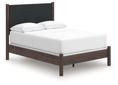 Click here for Cadmori Full Upholstered Panel Bed  Brown prices