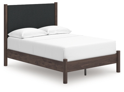 Click here for Cadmori Full Upholstered Panel Platform Bed  Brown prices