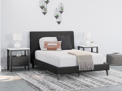 Click here for Cadmori Full Upholstered Bed with Roll Slats  Blac... prices
