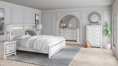 Click here for Altyra King Panel Bookcase Bed with Mirrored Dress... prices