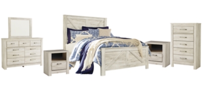 Click here for Bellaby Queen Crossbuck Panel Bed with Mirrored Dr... prices