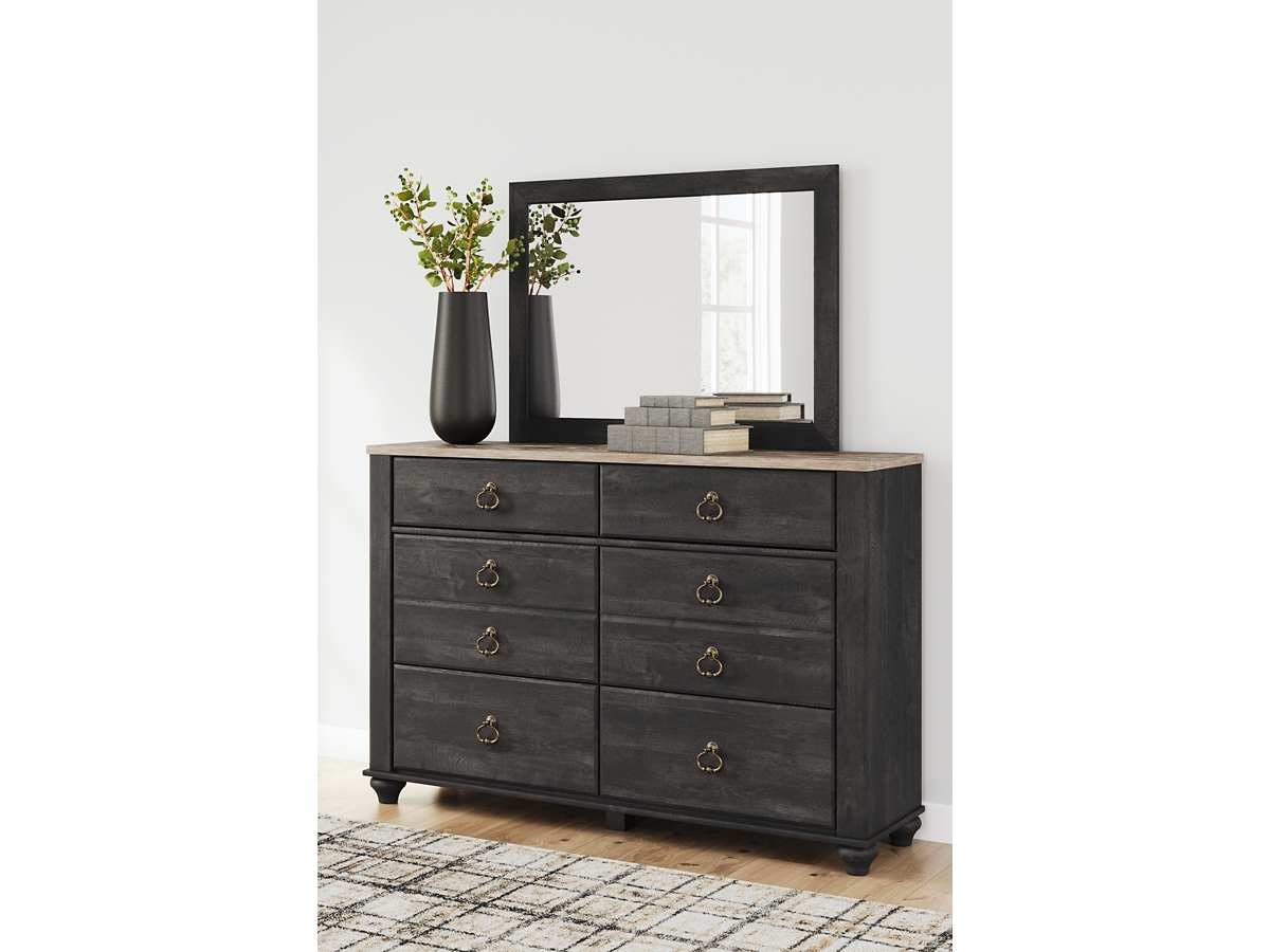 Dark gray dresser with mirror store