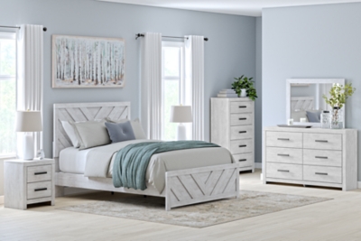 Click here for Cayboni Queen Panel Bed with Mirrored Dresser  Che... prices