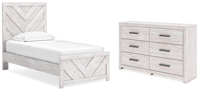 Click here for Cayboni Twin Panel Bed with Dresser  Whitewash prices