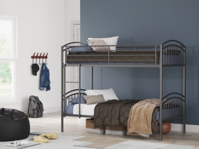 Click here for Hilletran Twin over Twin Bunk Bed with Ladder  Gra... prices