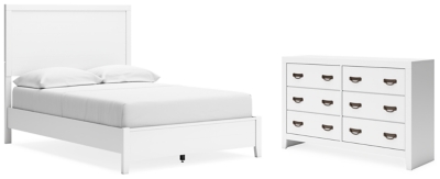 Click here for Binterglen Full Panel Bed with Dresser  White prices
