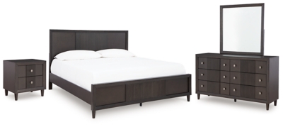 Click here for Urbantrack King Panel Bed with Mirrored Dresser an... prices
