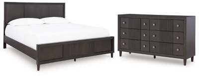 Click here for Urbantrack King Panel Bed with Dresser  Dark Brown prices