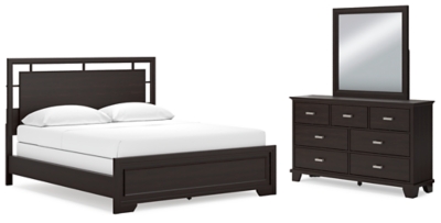 Click here for Covetown California King Panel Bed with Mirrored D... prices