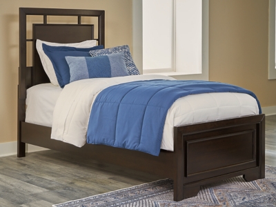 Click here for Covetown Twin Panel Bed  Dark Brown prices