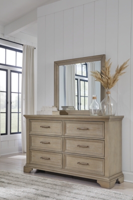 Click here for Vallardia 6 Drawer Dresser and Mirror  Light Grayi... prices