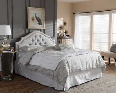 Click here for Cora Upholstered King Headboard  Gray/Beige prices